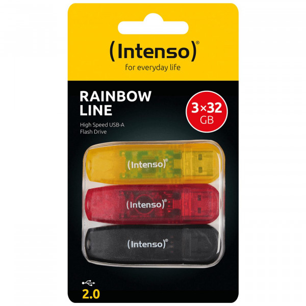 (Intenso) USB Flash drive 32GB Hi-Speed USB 2.0,Rainbow Line, 3 kom - USB2.0-32GB/Rainbow, 3 kom