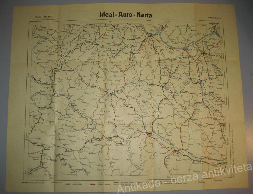 Auto karta Sekcija Beograd 1927