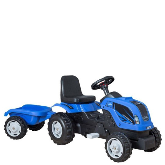 Traktor na pedale sa prikolicom model 956 plavi