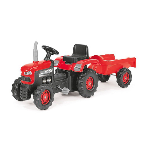 Traktor na pedale sa prikolicom 081537 crveni