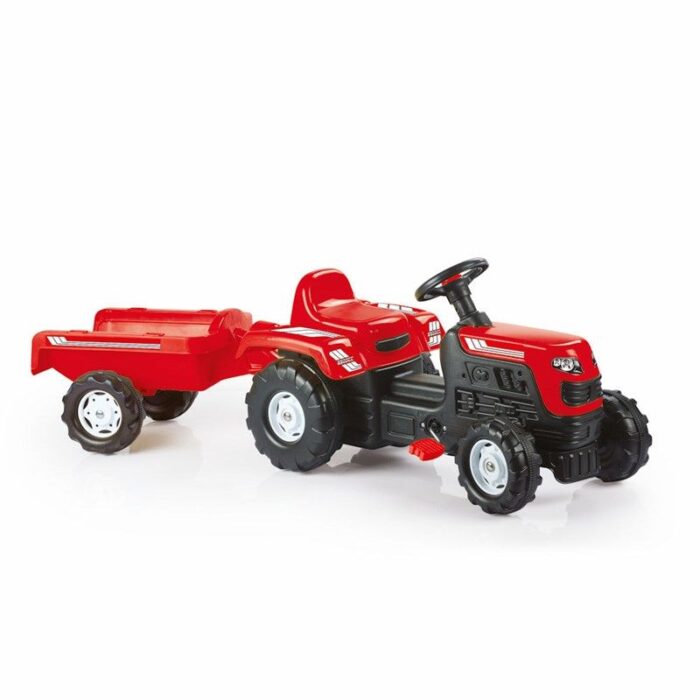 Traktor sa prikolicom crveni 081469