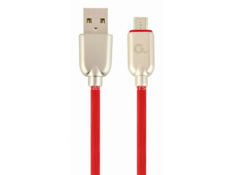 CC-USB2R-AMmBM-2M-R Gembird Premium rubber Micro-USB charging and data cable, 2m, red 38355
