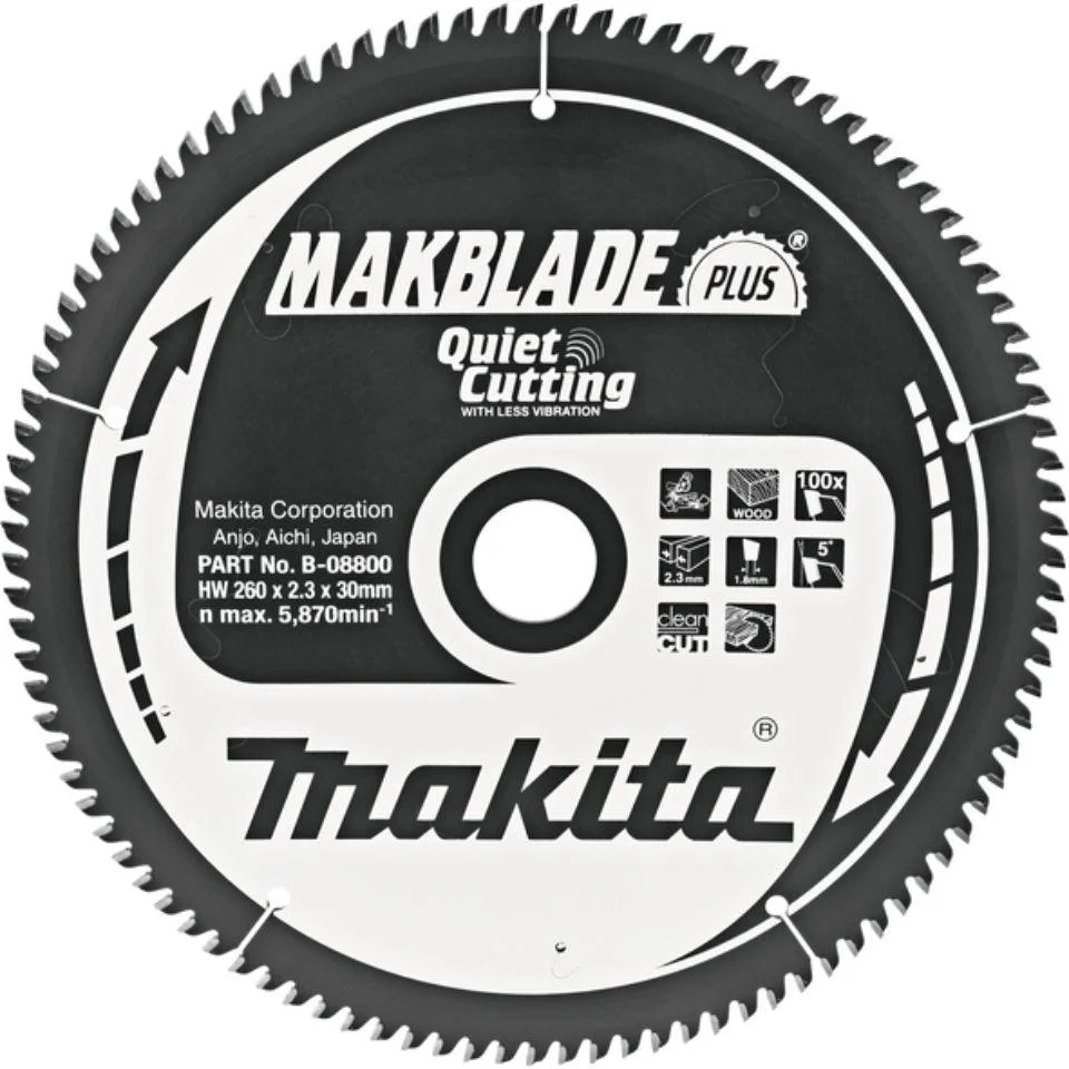 Makita TCT list testere 260×30 100 T
