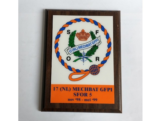 oznaka SFOR 17 (NL) MECHBAT GFPI 1998-1999