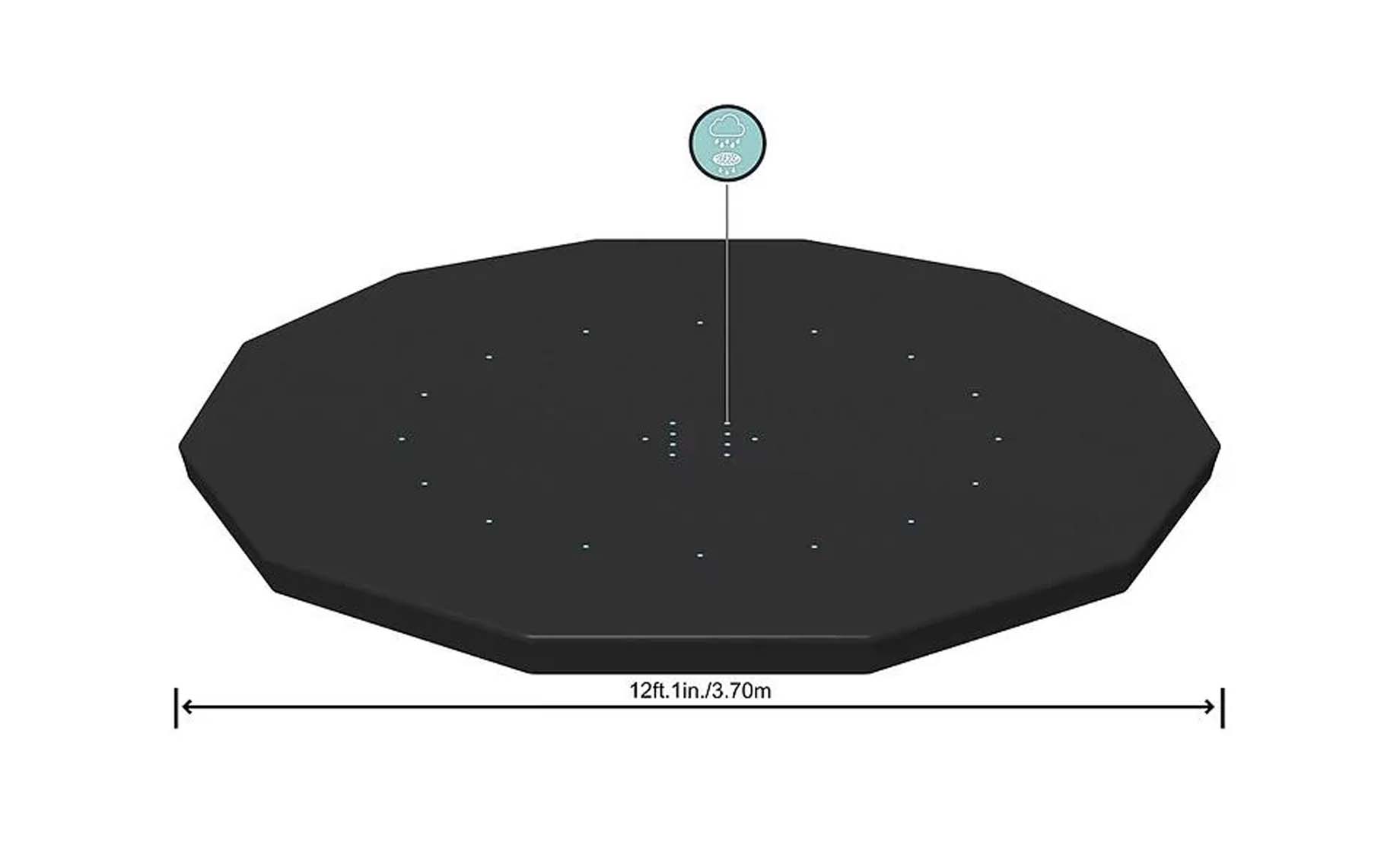 Solarni prekrivač za bazen 366cm crni