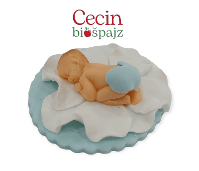 Figurice za tortu plava beba na cvetu Mini figura
