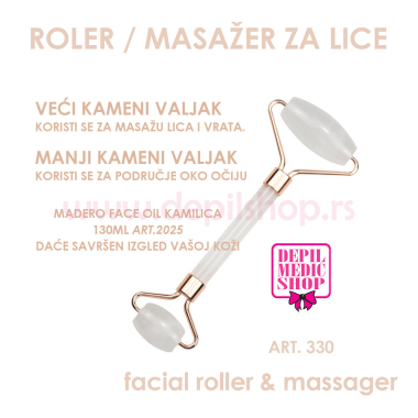 Roler - masažer za lice ŽAD beli Art.0330