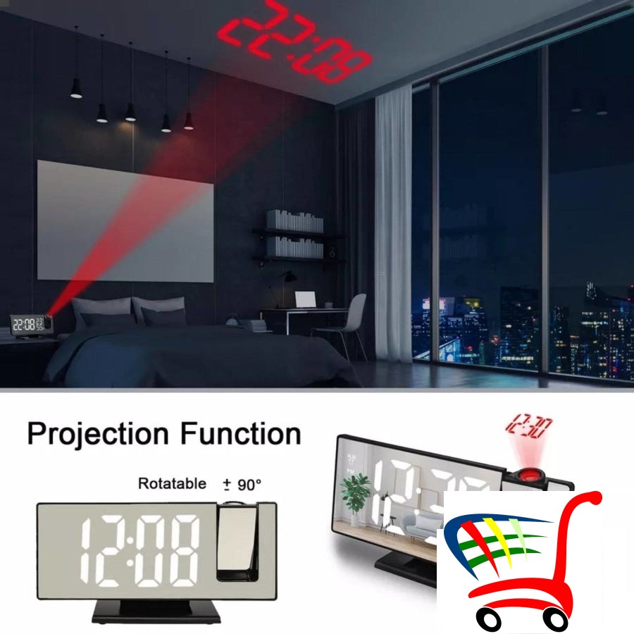 Digitalno LED ogledalo sat sa projektorom – Digitalno LED ogledalo sat sa projektorom