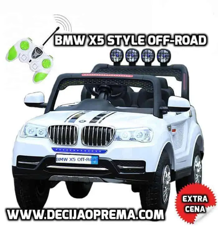 BMW X5 Style Off-Road Dvosed auto na akumulator Beli