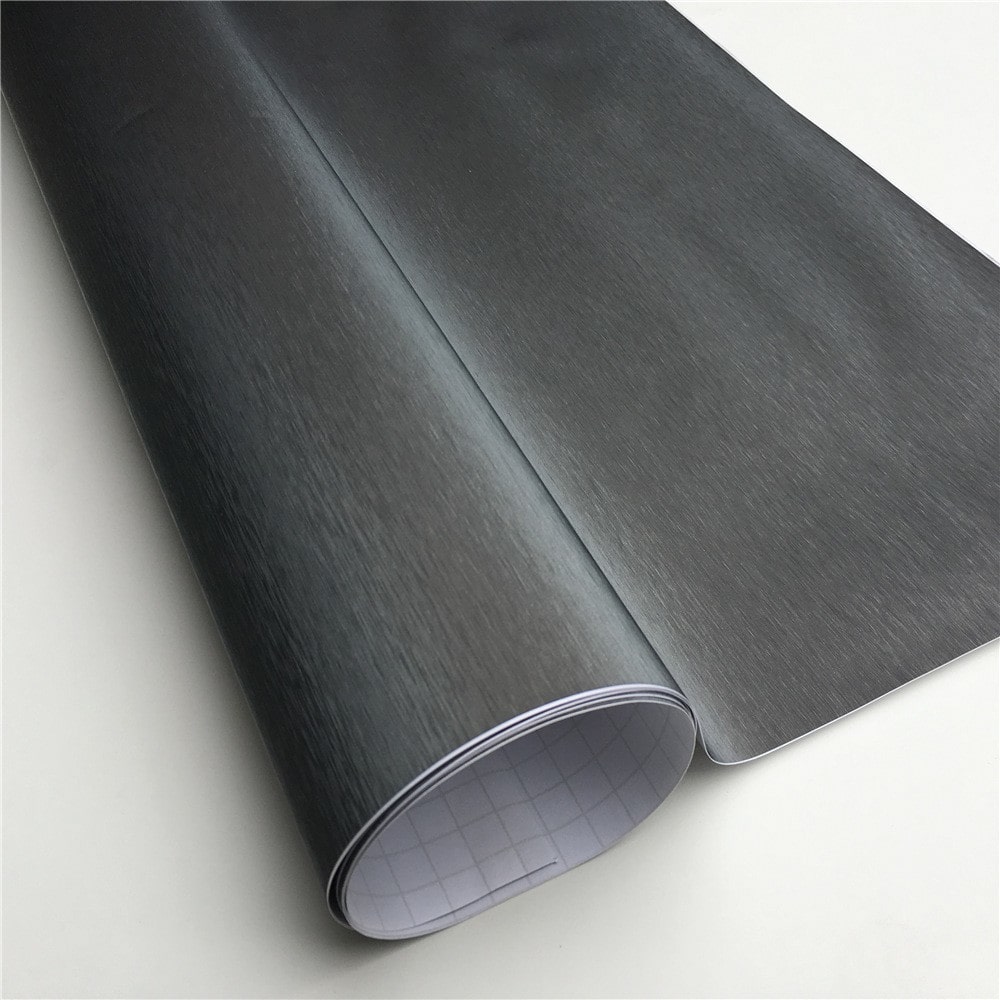 Folija bruseni aluminijum / crna 152x100cm