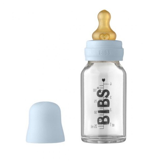 Bibs - Staklena flašica 110 ml Baby blue
