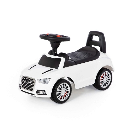 Guralica za decu Audi style sa muzičkim volanom – bela, 4016