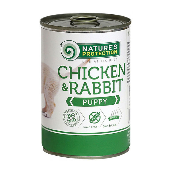 Nature's Protection Super Premium konzerva za štence Piletina i Zečetina 400 g