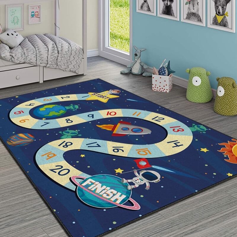 Dečiji tepih sa gumenom podlogom 120x180cm – Kosmička staza, TG-019