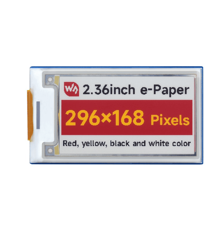 2.36 inča e-paper modul (G), 296×168, crvena/žuta/crna/bela