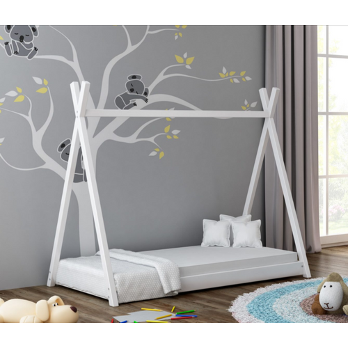 Drveni Dečiji Krevet Tipi - Beli - 200*90 Cm