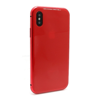 Futrola Magnetic Glass Frame za Iphone X crvena