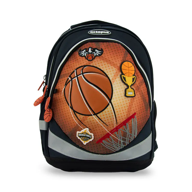 OCTOPUS Anatomska školska torba Košarka FET221 narandžasto-crna