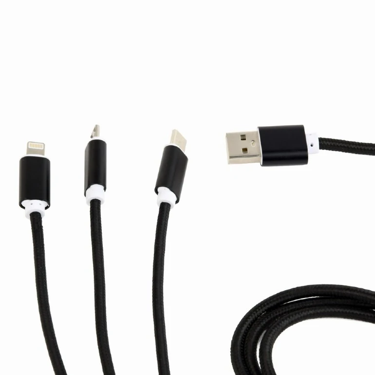 Gembird (CC-USB2-AM31-1M) kabl USB (muški) na type-C (muški)+micro USB (muški)+Lighting (muški) 1m crni