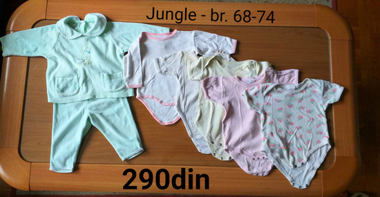 Jungle bodići pidžama za bebe devojčice br. 68-74