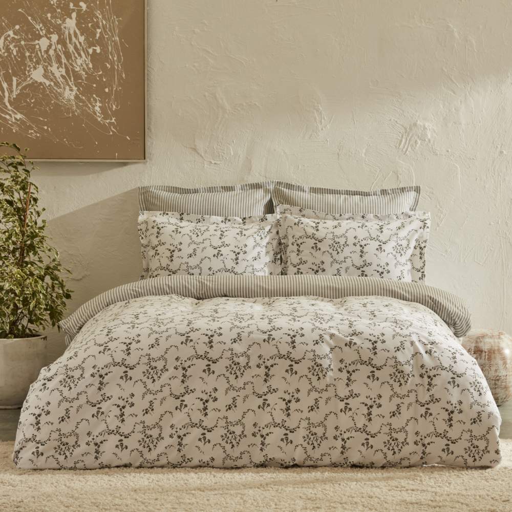 Karaca Home Doğasever Ivy Cotton Transformation Double Duvet Cover Set Khaki