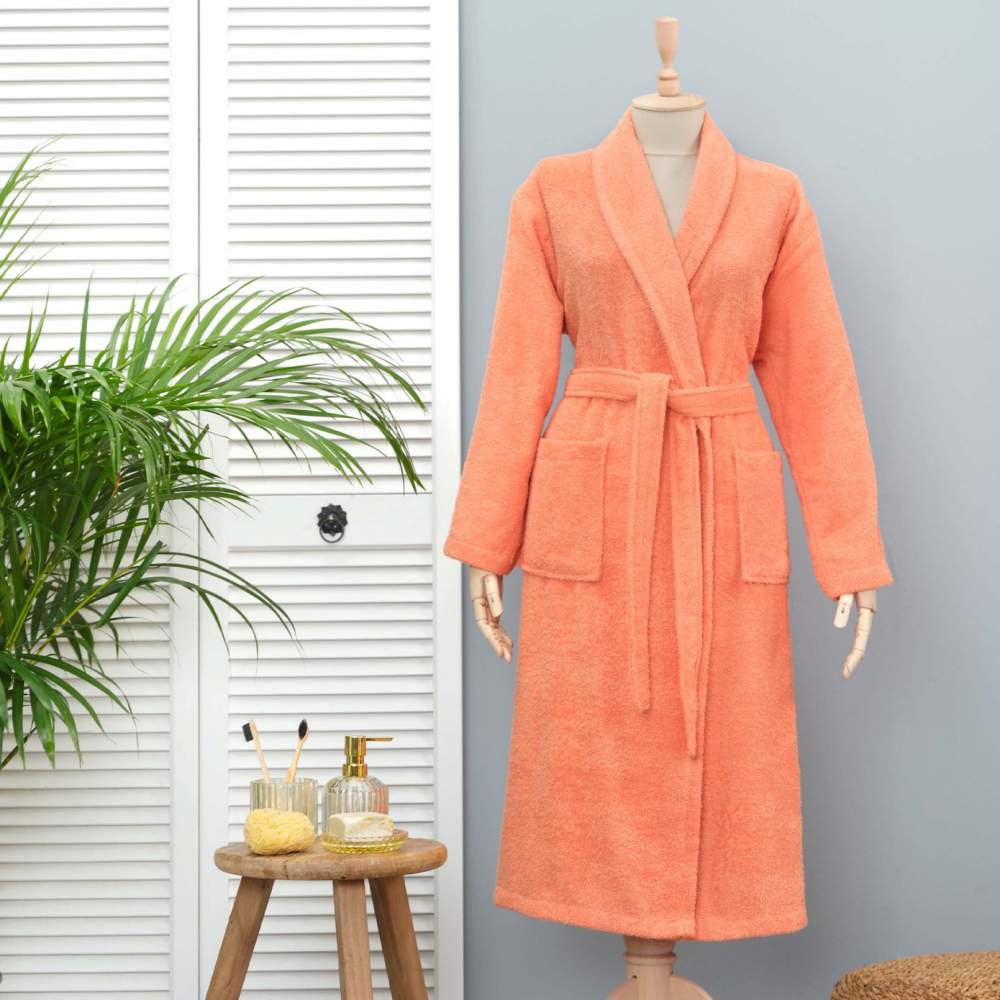 Karaca Home Daily Soft Salmon 100% Cotton Women's Bathrobe S/M