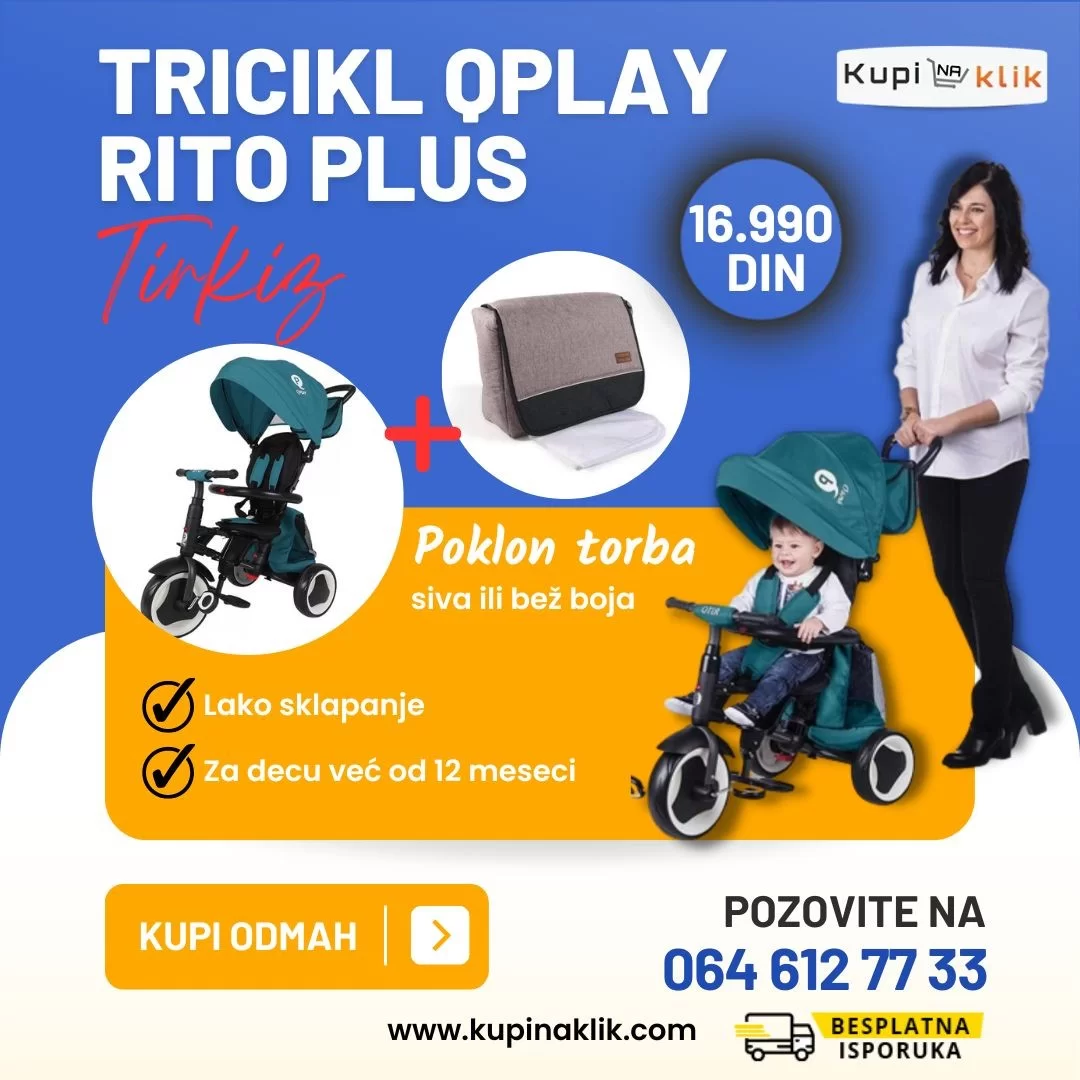 Tricikl Qplay Rito plus plavo zelena + Poklon
Tricikl Qplay Rito plus plavo zelena + Poklon