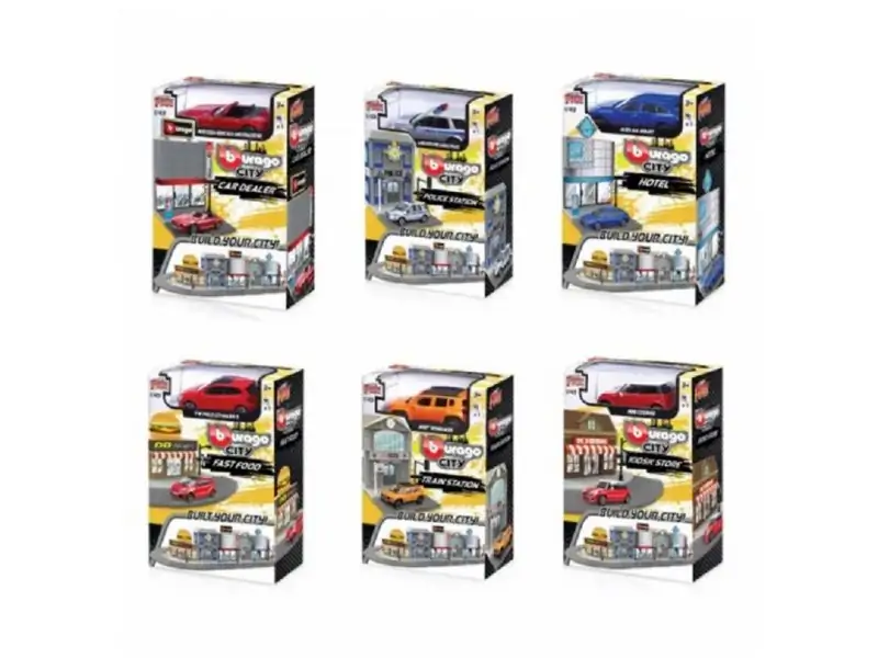 BURAGO FIRE CITY STANICA I VOZILO 1/43 ASST
