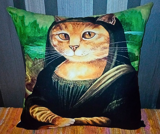 Dekorativni jastuk Mačka - Mona Liza - Novo