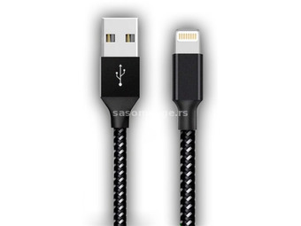 STANSSON USB Lightning Charger/data cable Black 50cm CA-162
