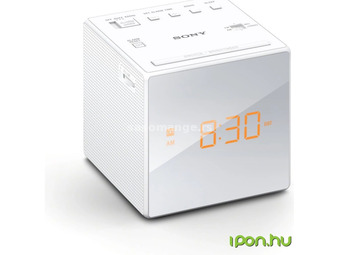 SONY ICF-C1 AM/FM radio mounted alarm white