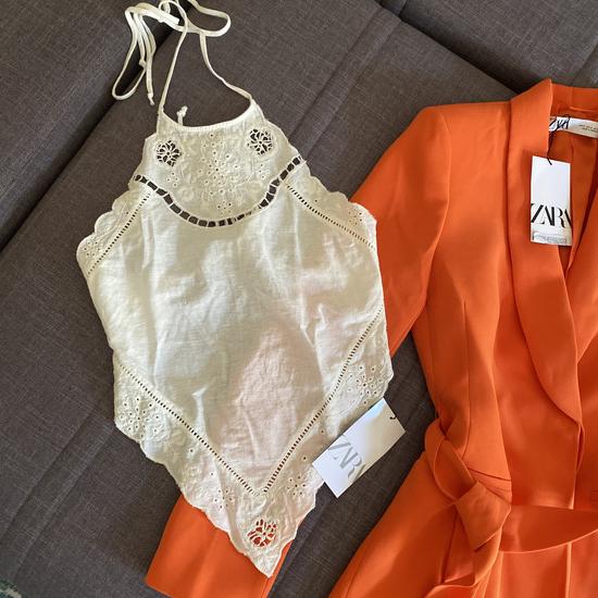 Zara top majica od lana sa etiketom
