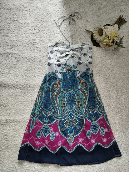 EXCELLENT top mini haljina svila/viskoza