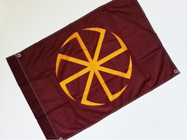 Zastava KOLOVRAT bordo zlatna
