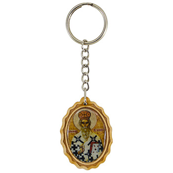 Drveni privezak za ključeve "Sveti Vasilije Ostroški"