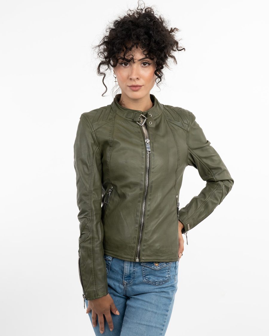 Ženska kožna jakna – Maze-Lindsay – Zelena