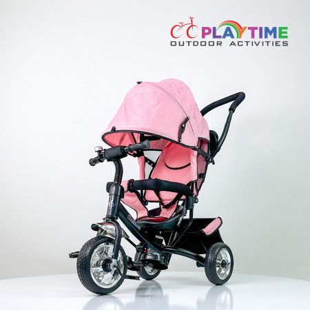 Tricikl Guralica Playtime 411 Simple sa tendom od lanenog platna roze