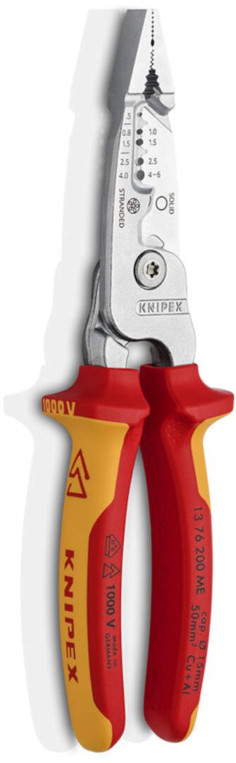 Knipex 13 76 200 ME Izolovana kombinovana električarska klešta za skidanje izolacije 1000V VDE 200mm