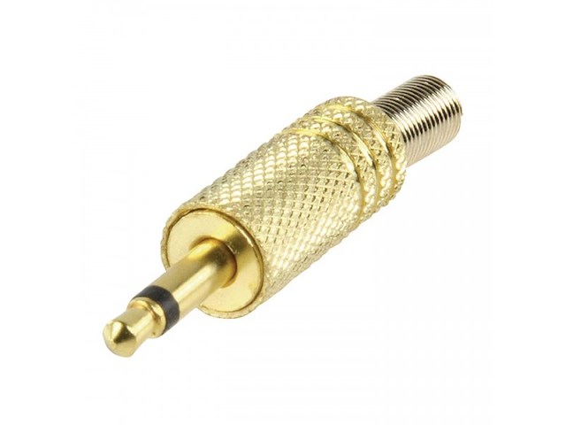 Klink konektor 3.5mm MO M za kabl zlatni