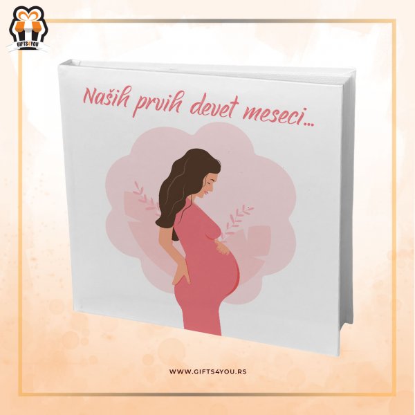 Album za trudnice - trudnica u roze haljini