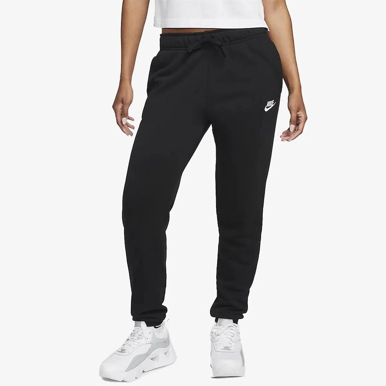Nike W NSW CLUB FLC MR PANT STD, ženske pantalone, crna