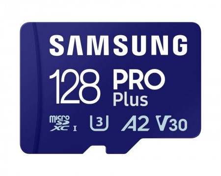 SAMSUNG PRO PLUS MicroSDXC 128GB U3 Blue + SDXC adapter MB-MD128SA