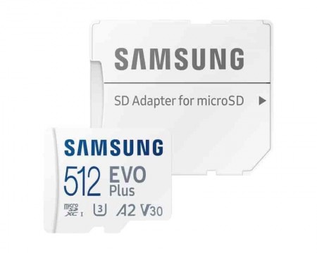 SAMSUNG EVO PLUS 512GB class 10 + adapter MB-MC512KA