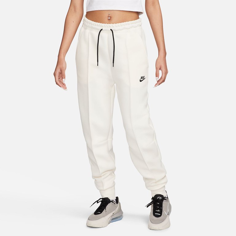 Nike W NSW TCH FLC MR JGGR, ženske pantalone, bela