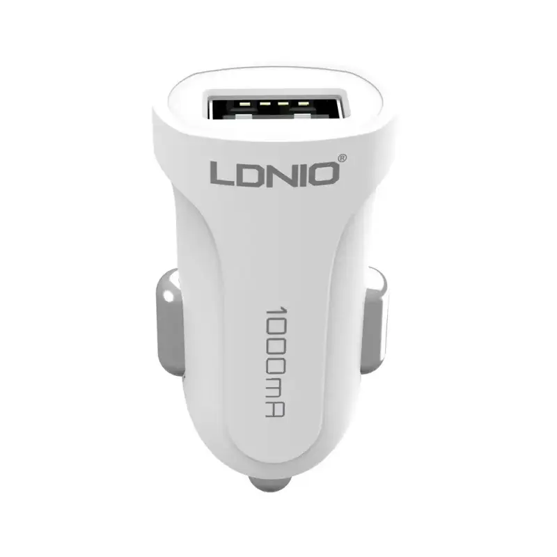 LDNIO Auto punjač DL-C17 2.4A sa iPhone Lightning kablom white