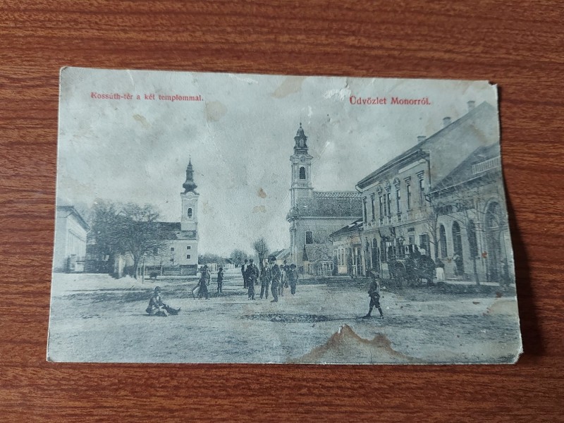 Stara razglednica Kossuth ter – Udvozlet Monorrol 1906