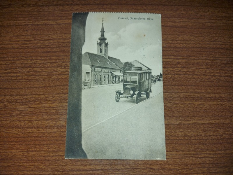 Stara razglednica Vinkovci – pravoslavna crkva 1929