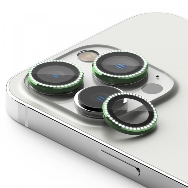 Zastita za kameru DIAMOND za iPhone 15 Pro (6.1)/iPhone 15 Pro Max (6.7) zelena