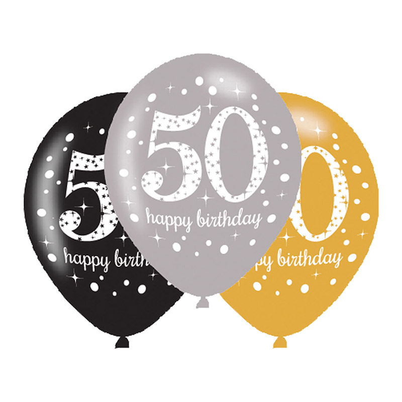 50 Happy Birthday 28cm – 6 kom