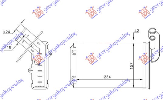 GREJAC KABINE (M) +/ – AC (260×157) RENAULT MEGANE SCENIC (1999-2003) (OEM: 7701033457, 7701205450, 7701205451)